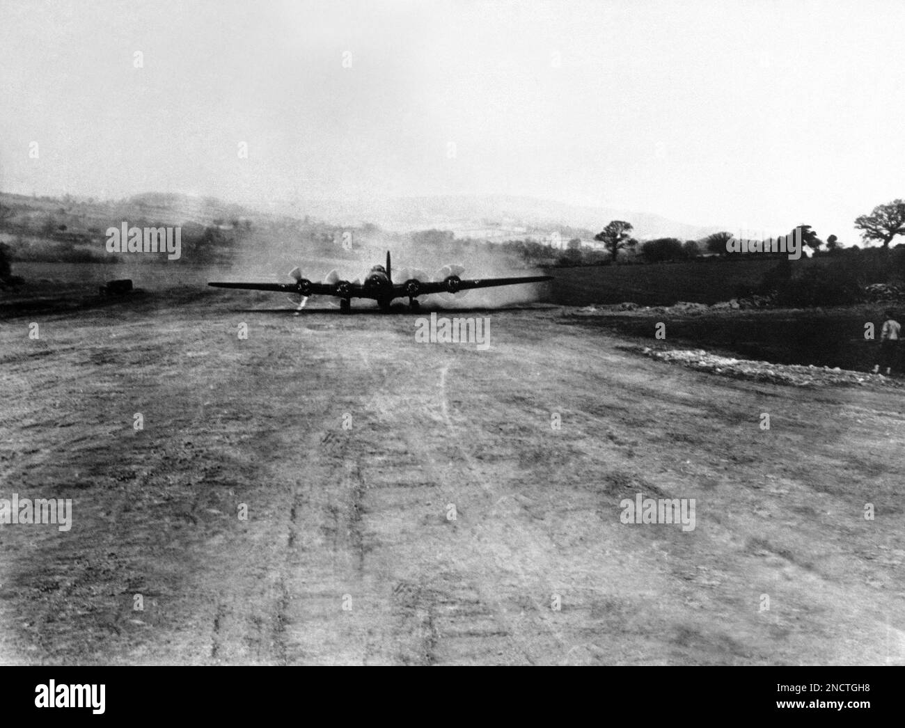 After a two-week repair job, the Flying Fortress, Werewolf, forced down ...