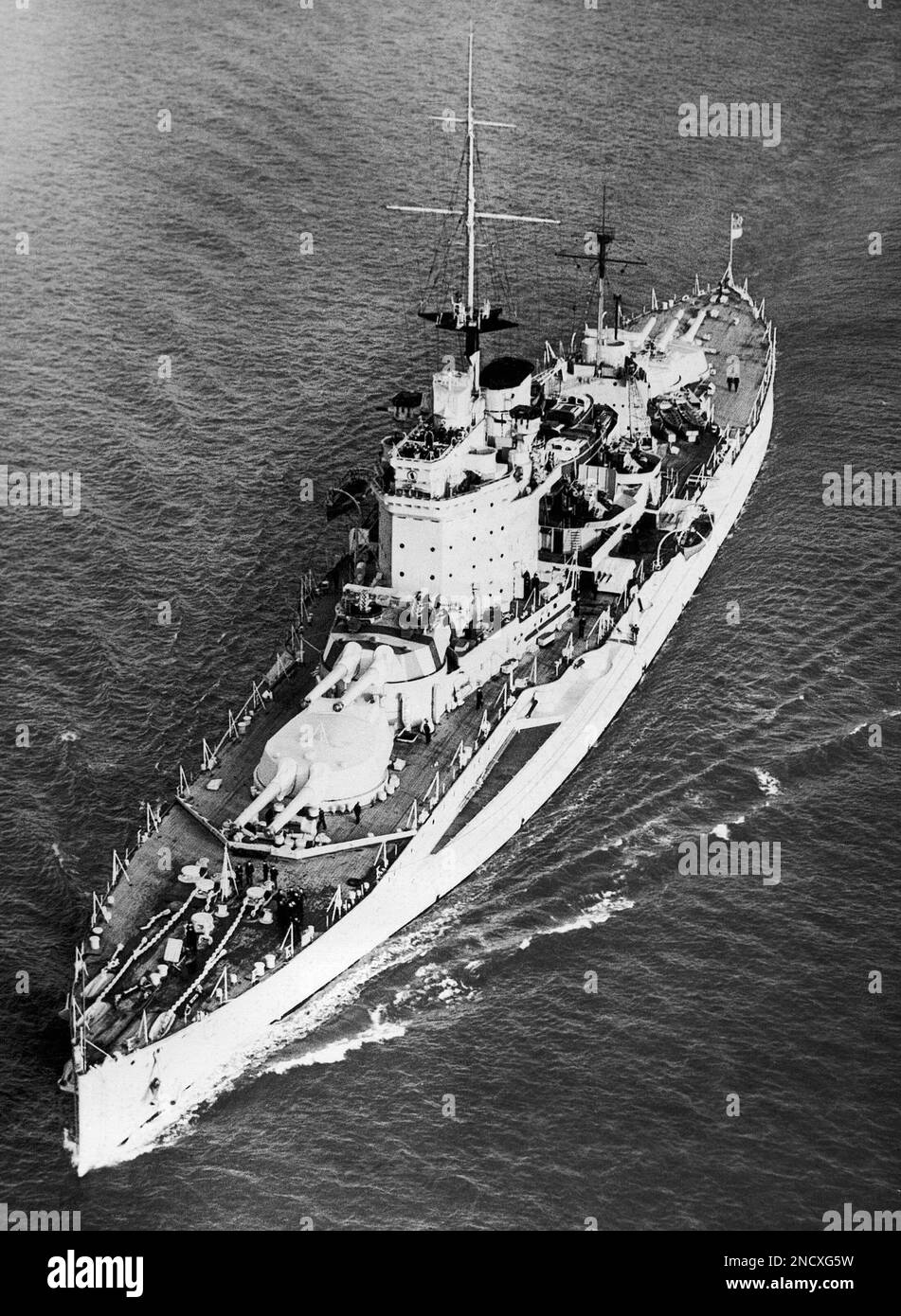 The British battleship HMS Warspite, above, 30,600 tons, led the ...