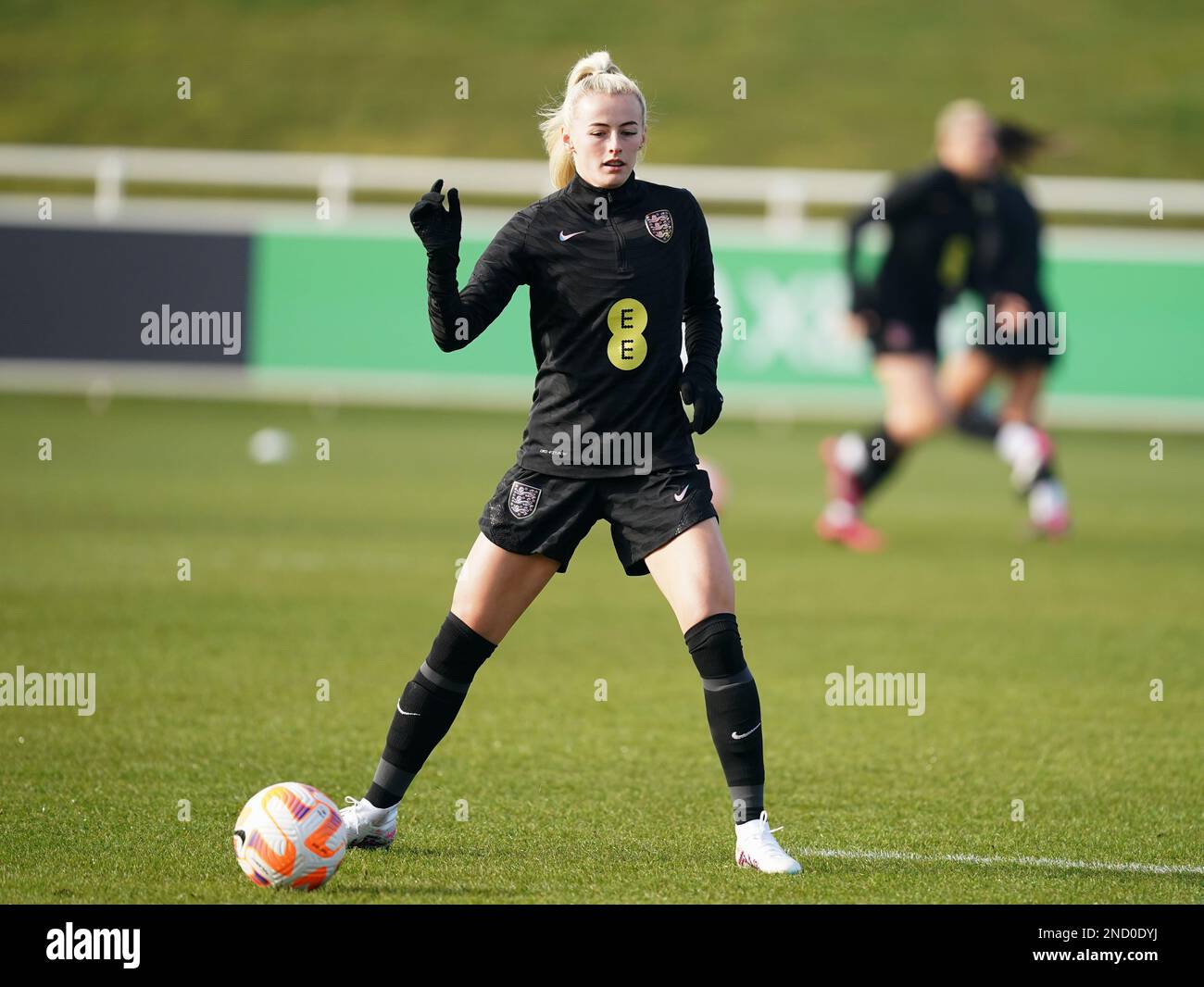 Chloe Kelly in Inghilterra durante una sessione di allenamento a St ...
