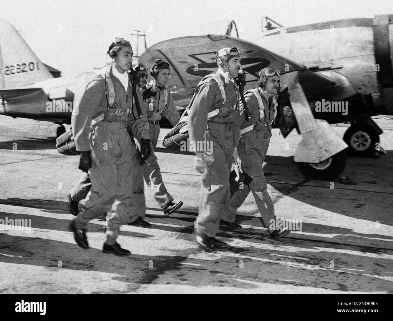 Officers trainees of the 201st Mexican fighter squadron, the first unit ...