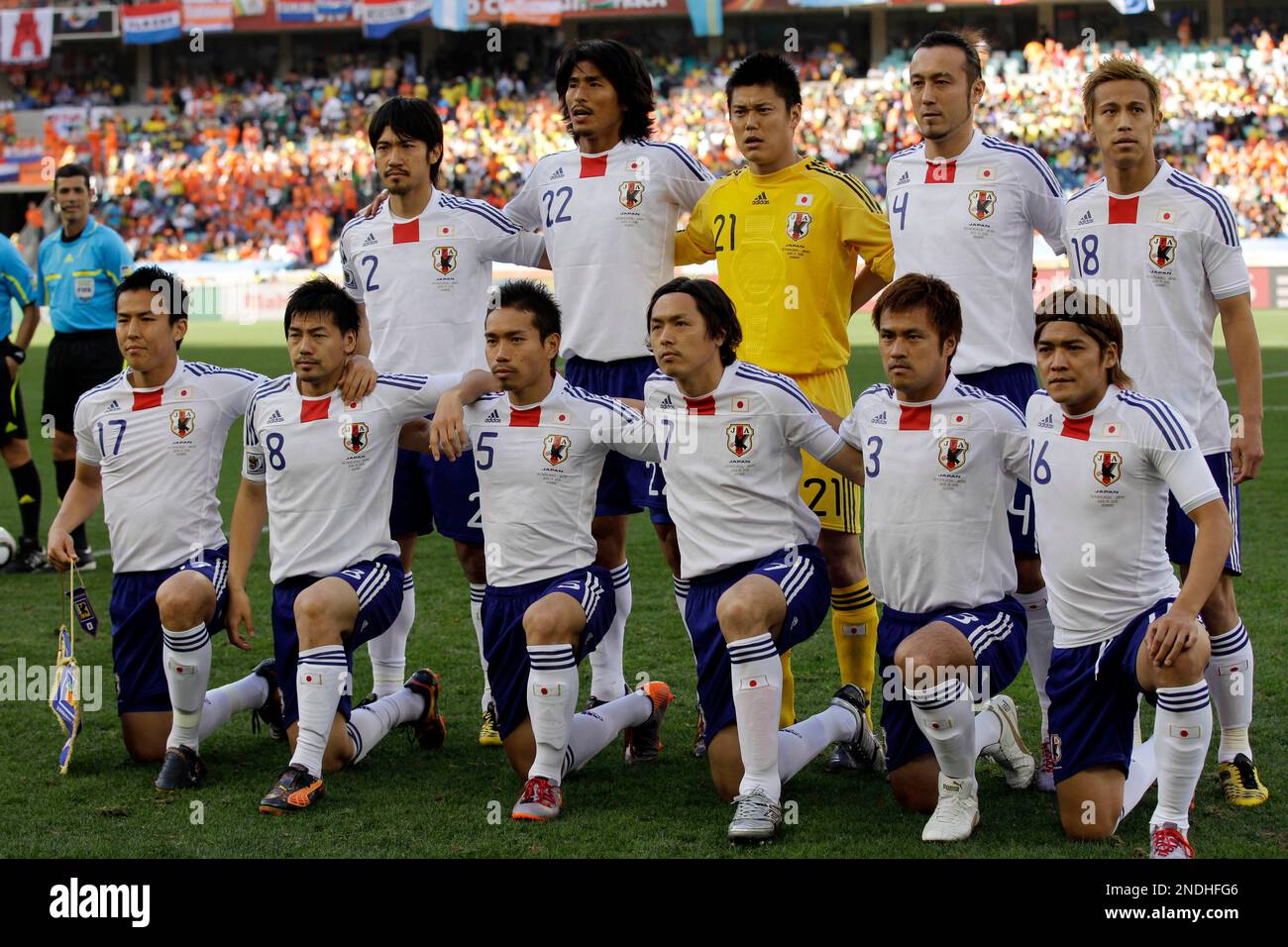 Japan team poses prior to the World Cup group E soccer match between ...