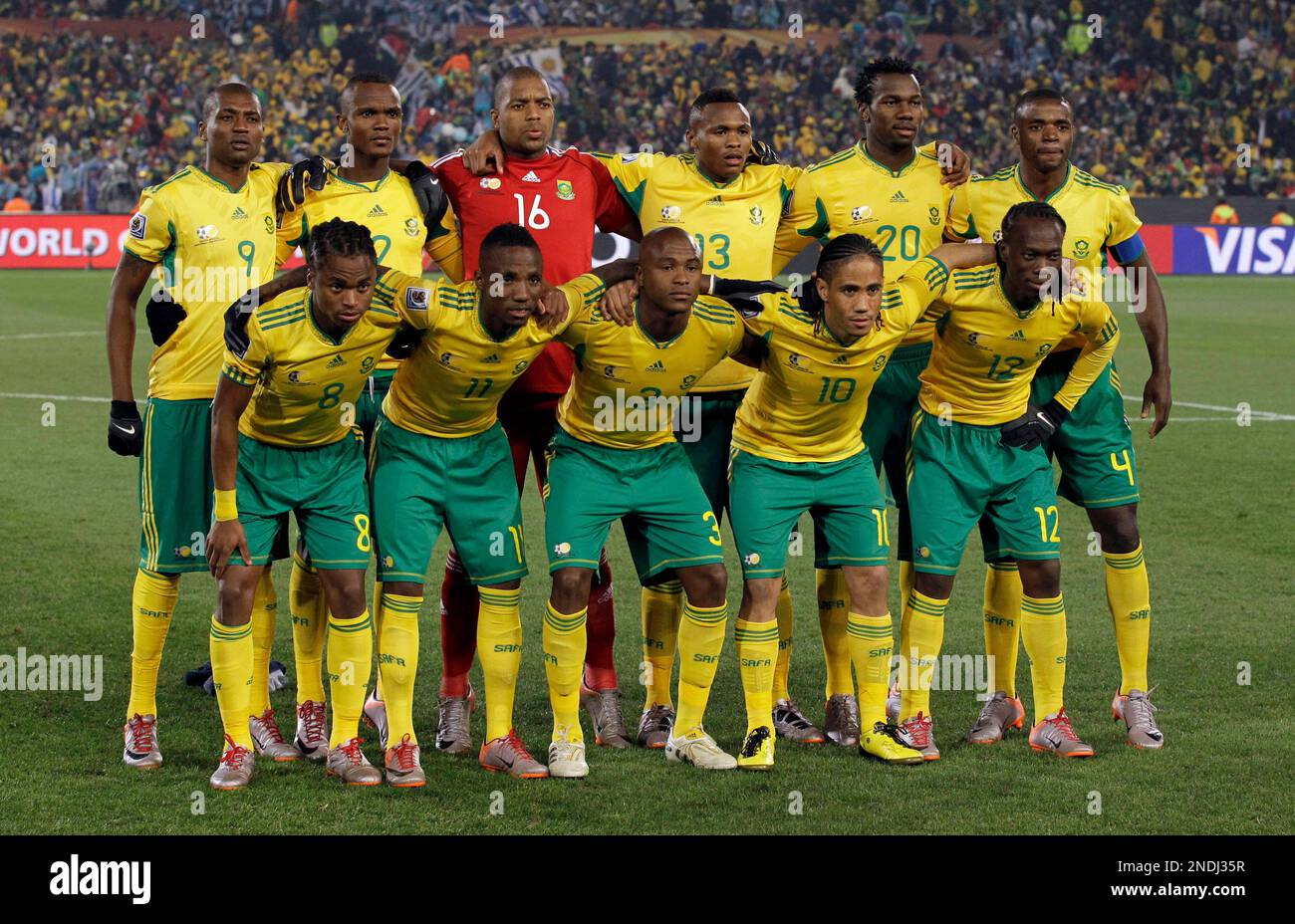 South Africa's players pose for a team photo prior to the World Cup ...