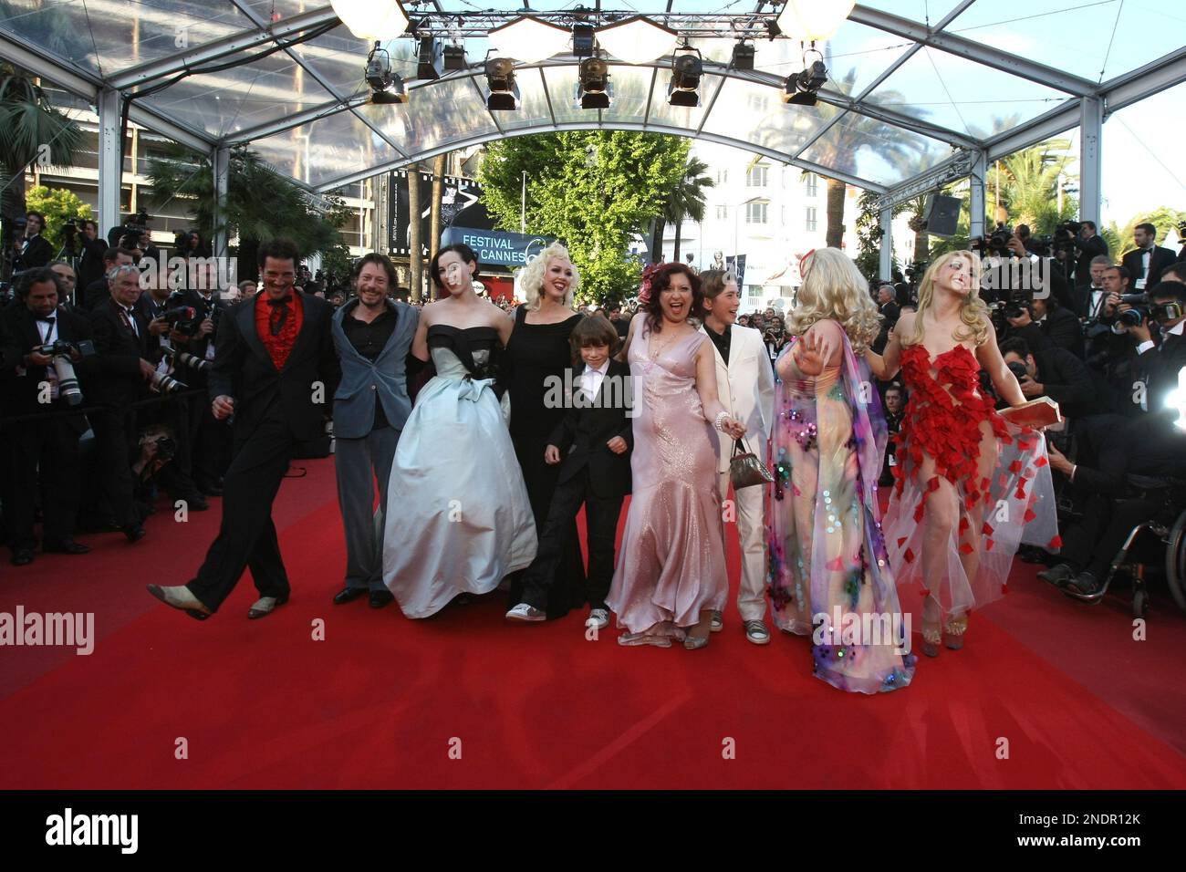 From left, actor Roky Roulette, actor and director Mathieu Amalric ...