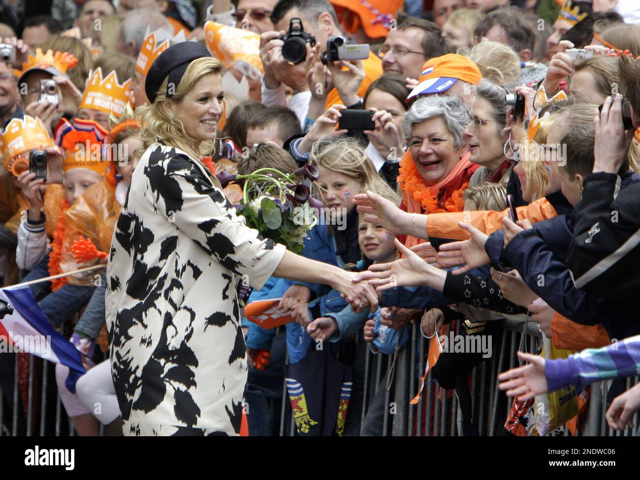 Dutch Princess Maxima reacts during festivities marking Queen's Day in ...