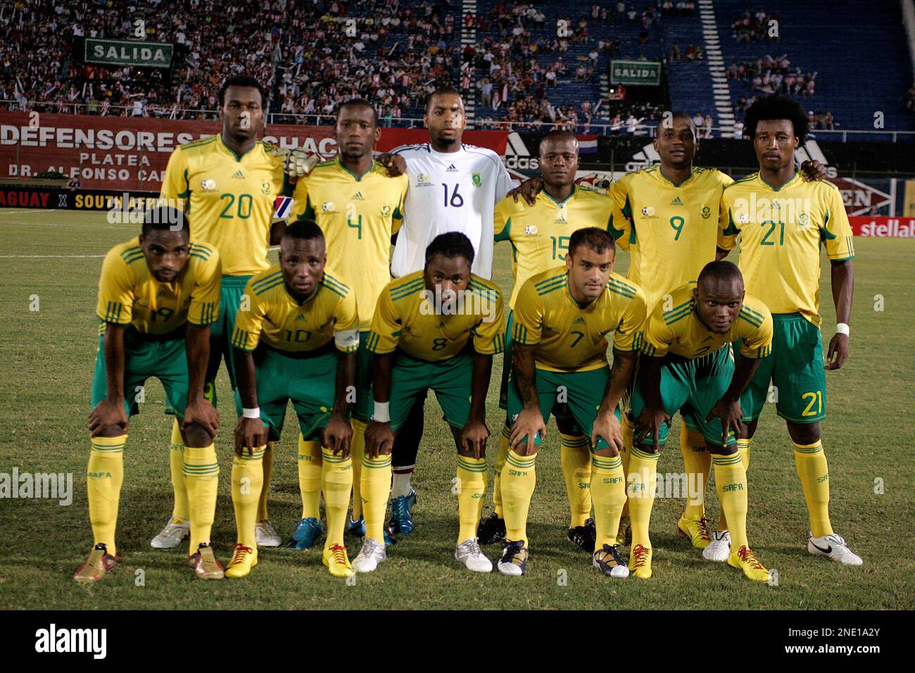 South Africa's soccer team players posse for a picture before a ...