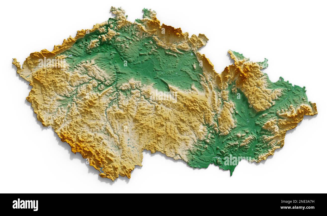 Mappa in rilievo della cechia immagini e fotografie stock ad alta ...