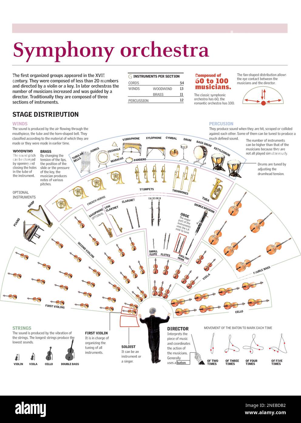 Infografica della distribuzione di scena dei componenti di un'orchestra ...