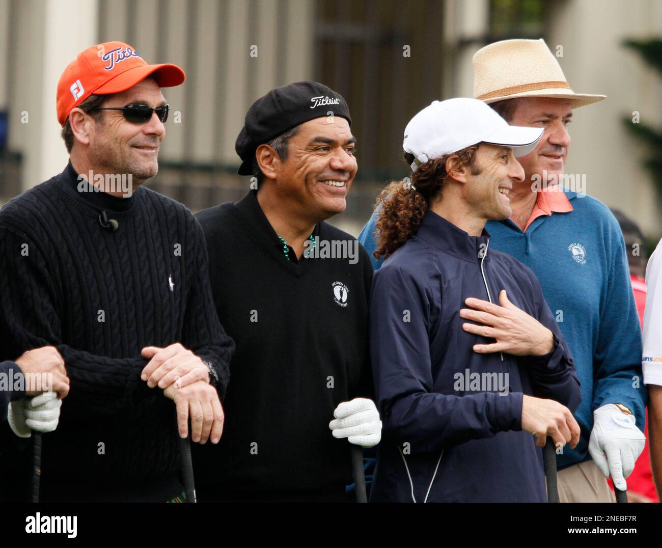 From left to right, singer Huey Lewis, actor George Lopez, musician ...