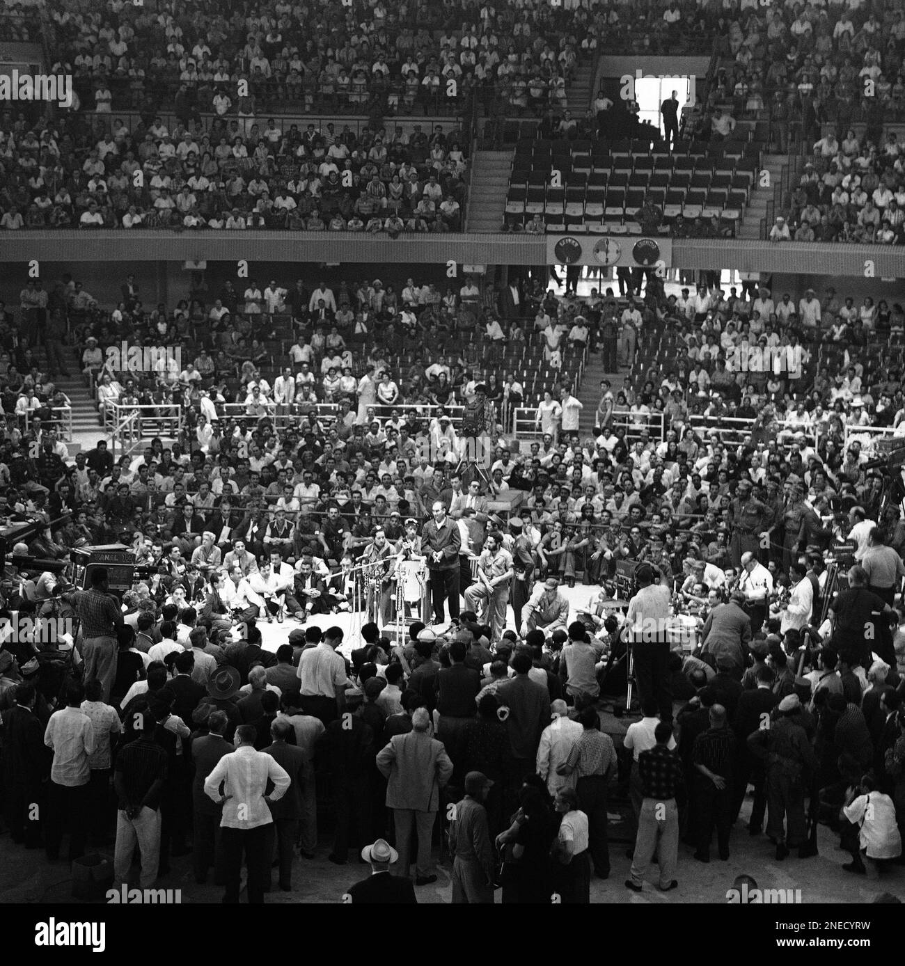 Thousands jammed Havana sports arena on Jan. 22, 1959 as Major Jesus Sosa Blanco, former ...