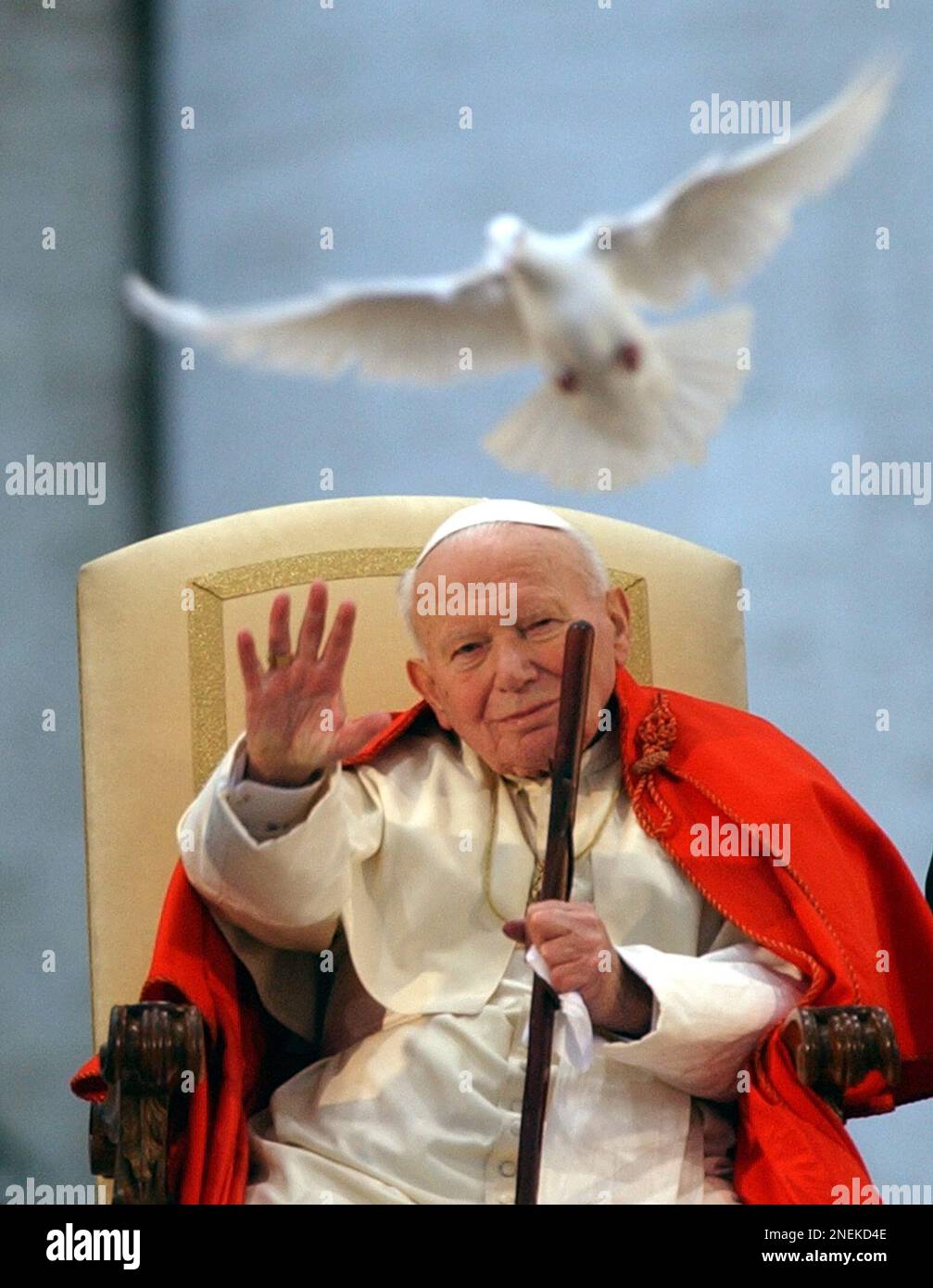 FILE - This April 10, 2003 file photo shows Pope John Paul II as a ...