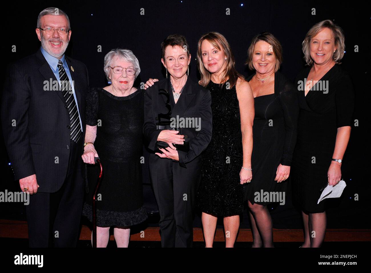 UNIVERSAL CITY, CA - NOVEMBER 7: (L-R): Film critic Leonard Maltin, Pat ...