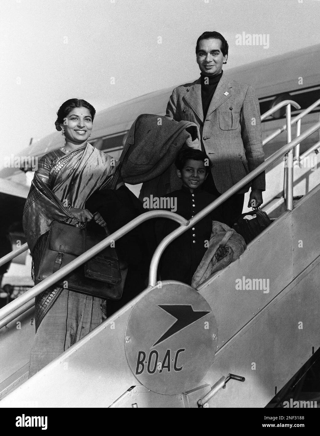 Uday Shankar the foremost Indian dancer, accompanied by his wife Amala ...