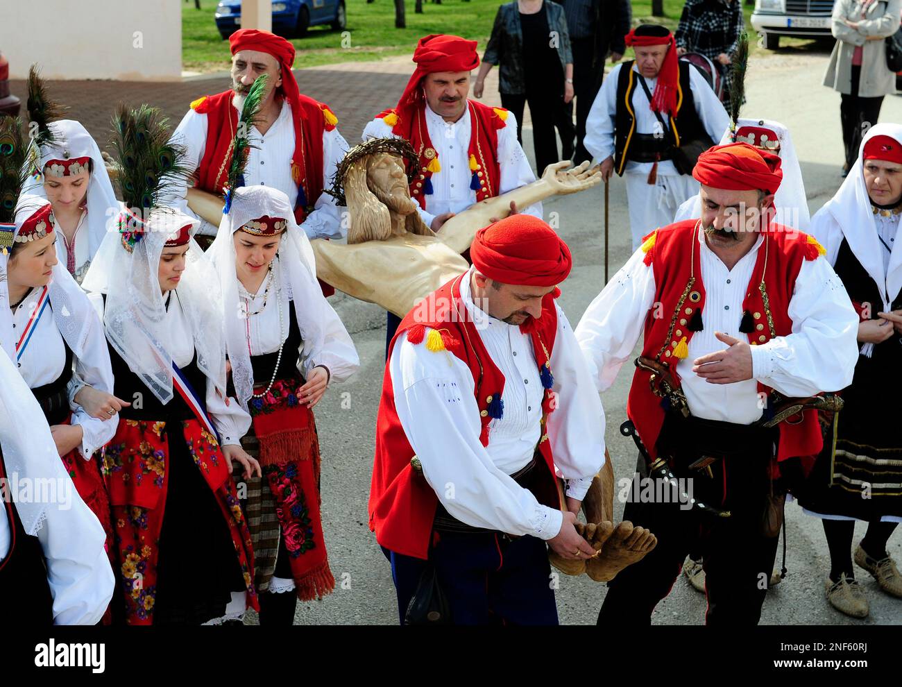 Bosnian Catholics, parishioners of the Bila community near the western ...