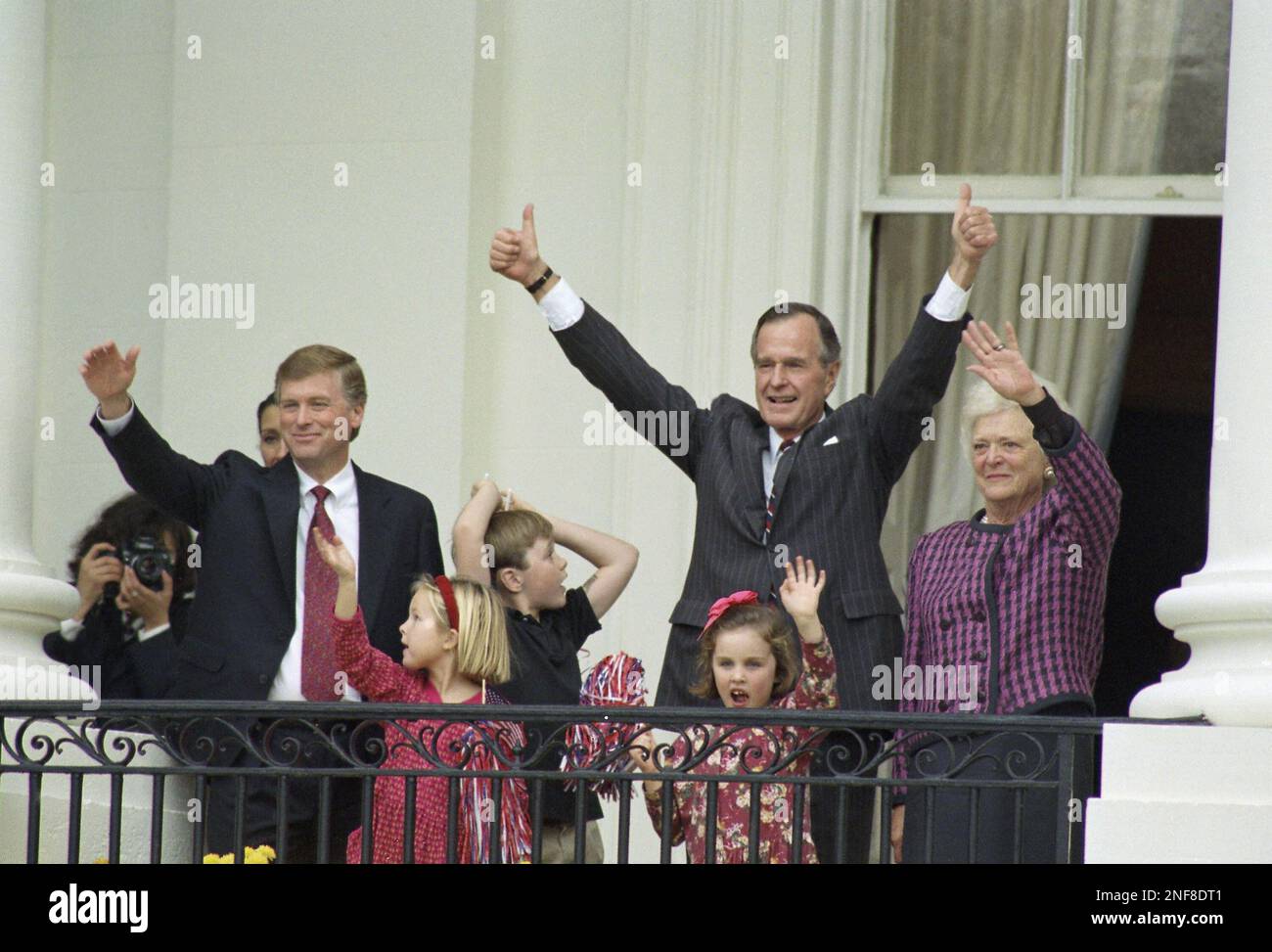 President George Bush, first lady Barbara Bush, Vice President Dan ...