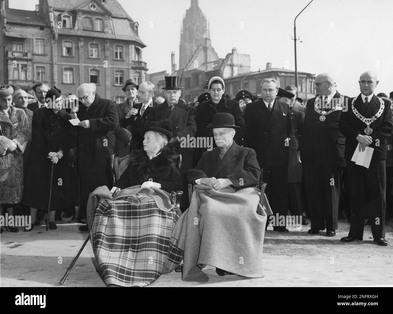 Guests of honor are pictured during the unveiling ceremony of the ...