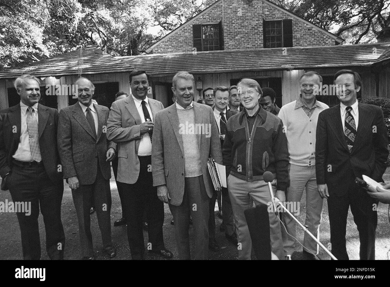 President-elect Jimmy Carter holds an outdoor news conference at St ...