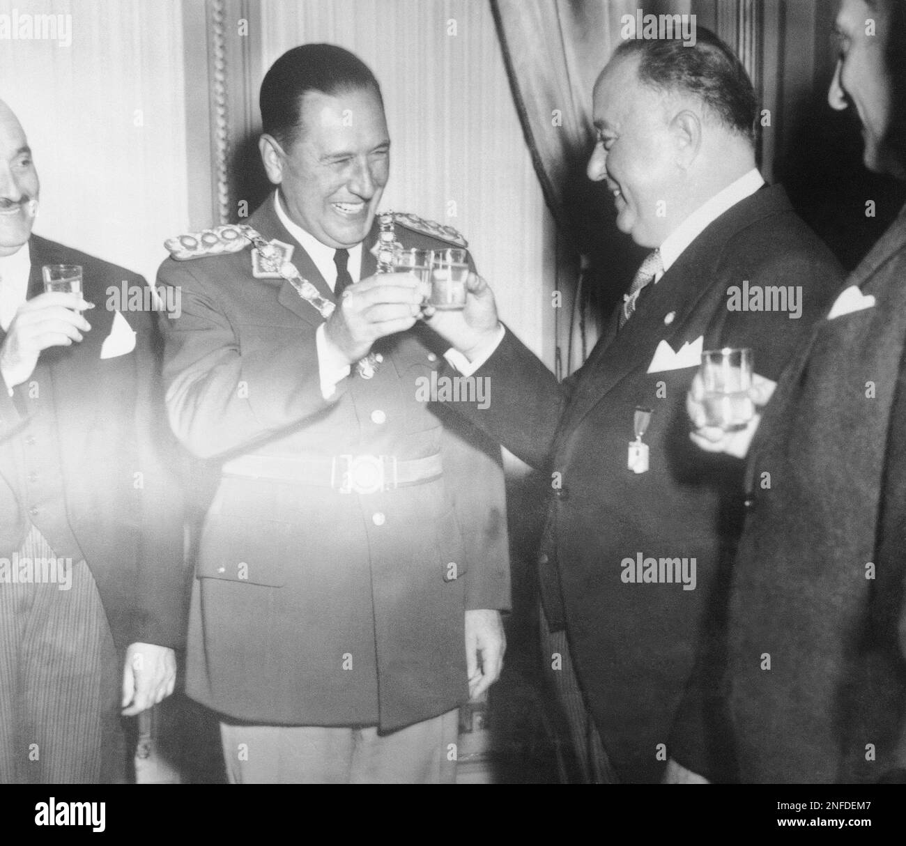 Argentine President, Gen. Juan Peron, after receiving from the ...