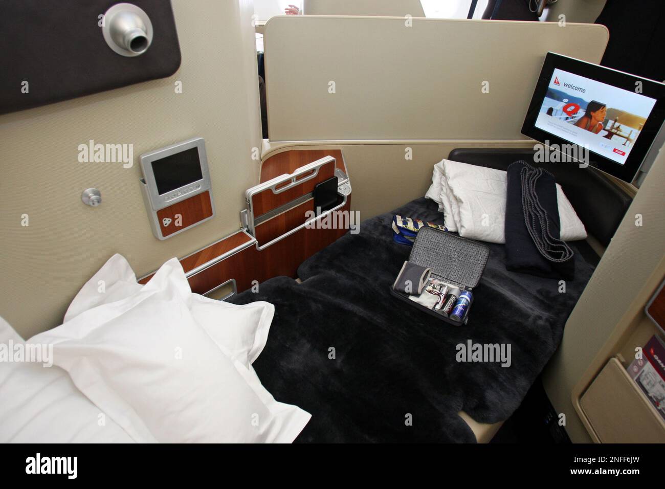 View of the first class privacy space, designed by Australian designer ...