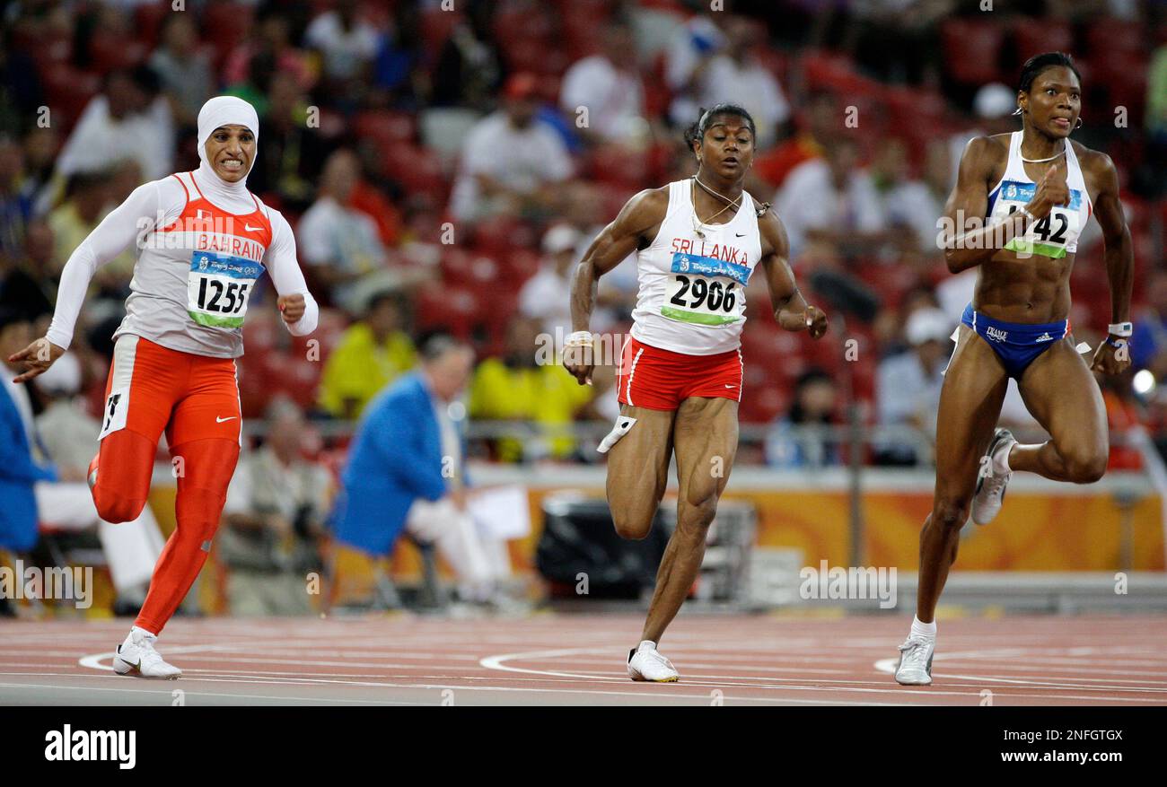 Bahrain's Roqaya al-Gassra, Sri Lanka's Susanthika Jayasinghe and ...