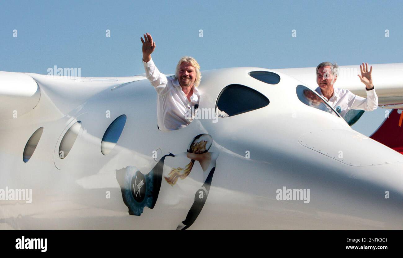 Virgin Galactic founder Sir Richard Branson, left, and Scaled ...