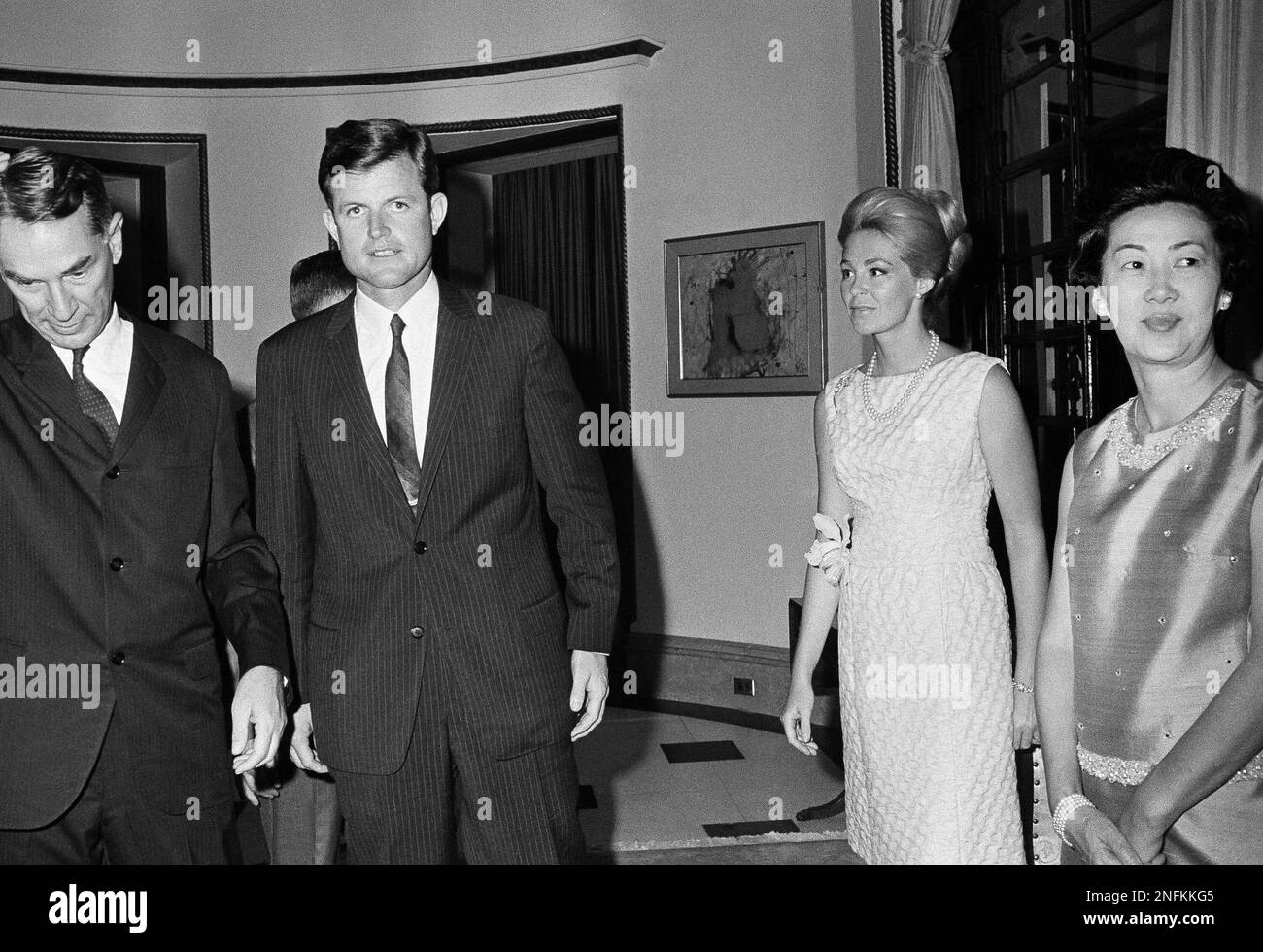 Sen. Edward Kennedy D-Mass, second from left, and Mrs. Kennedy, second ...