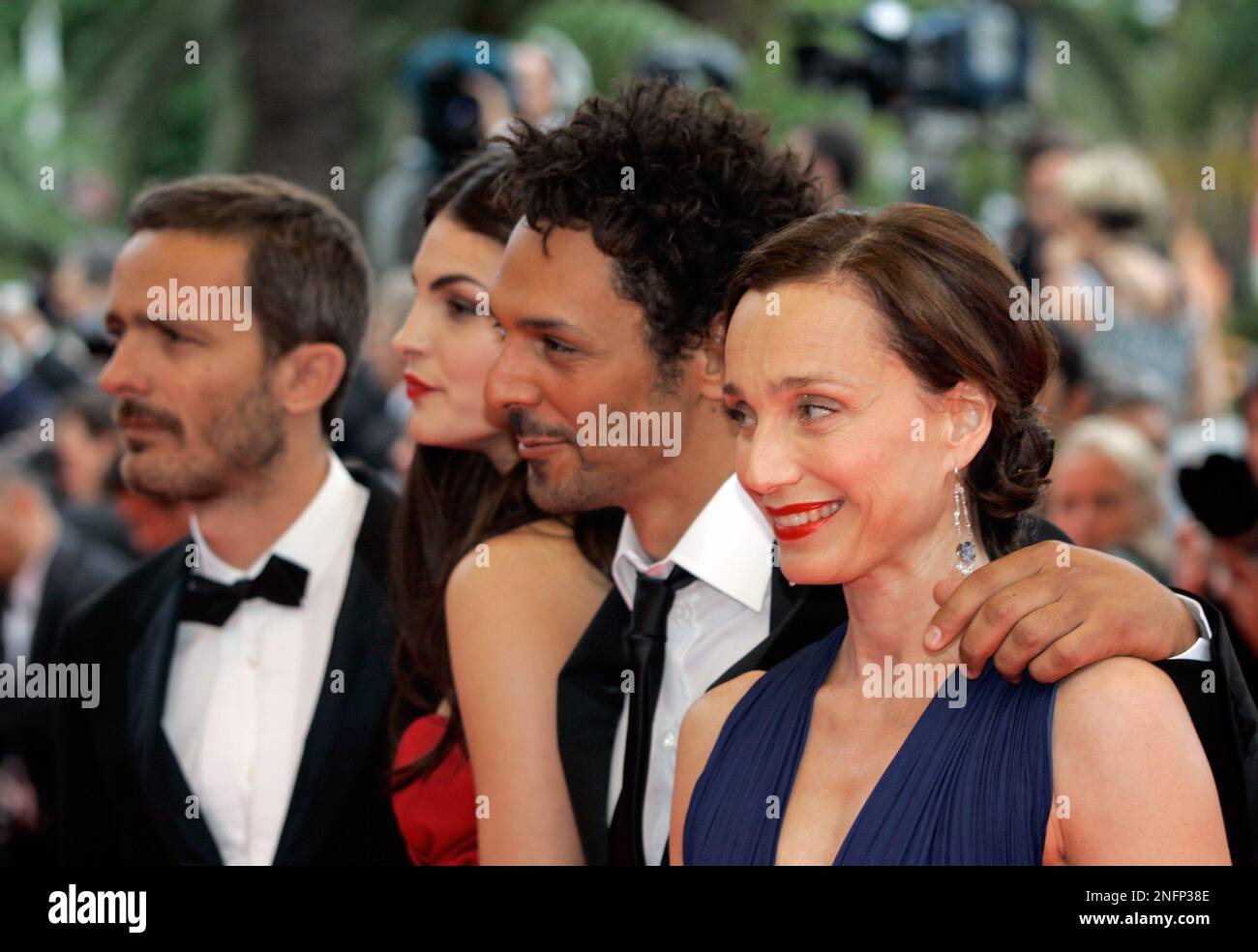 From right, cast of "Largo Winch" British actress Kristin Scott Thomas ...