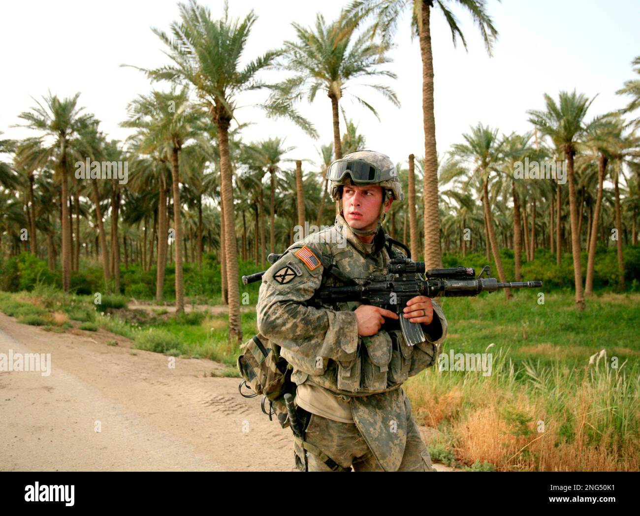 U.S. Army Pfc. Brandon Gray, 22, from Inola, Okla., of Delta Company ...