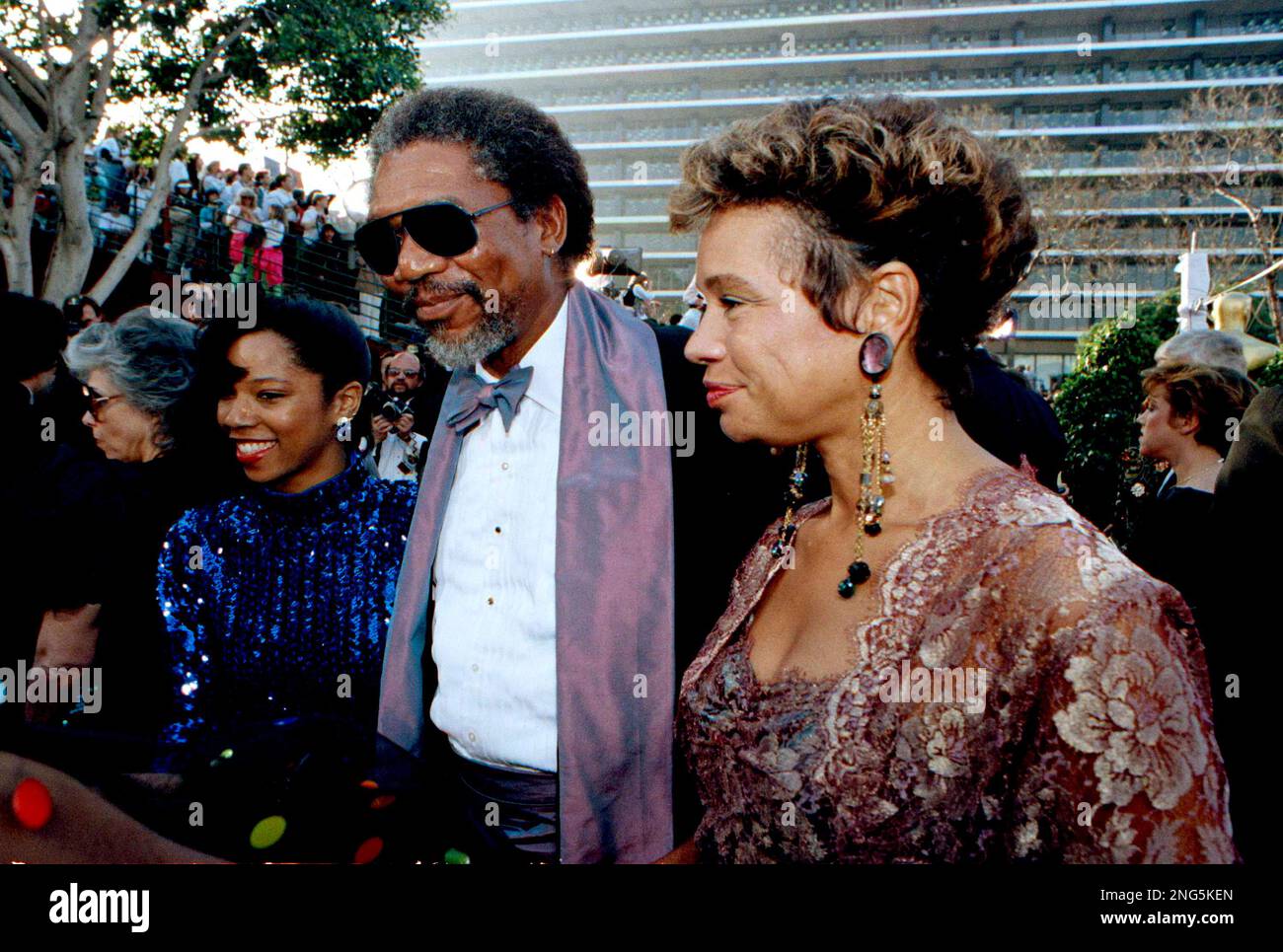 Actor Morgan Freeman, his wife Myrna, right, and daughter Morganna ...