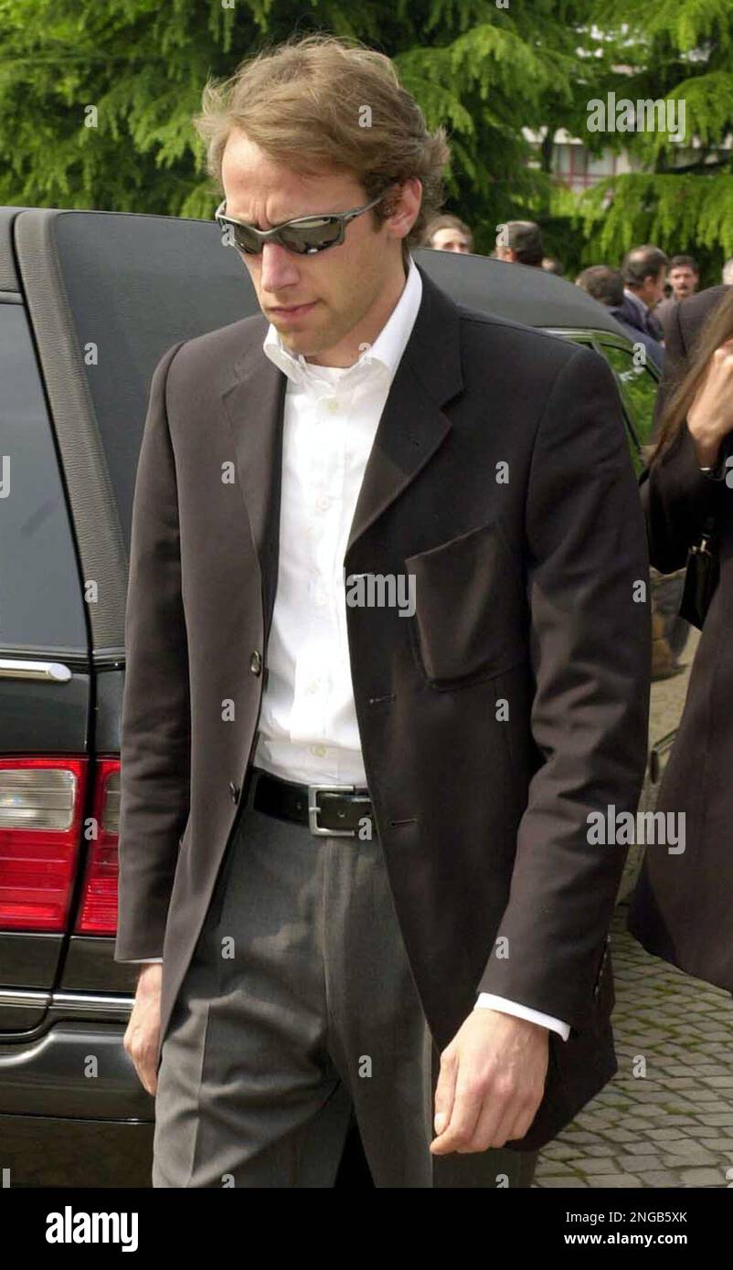 Ferrari test driver Luca Badoer arrives to the funeral of Ferrari F1 ...
