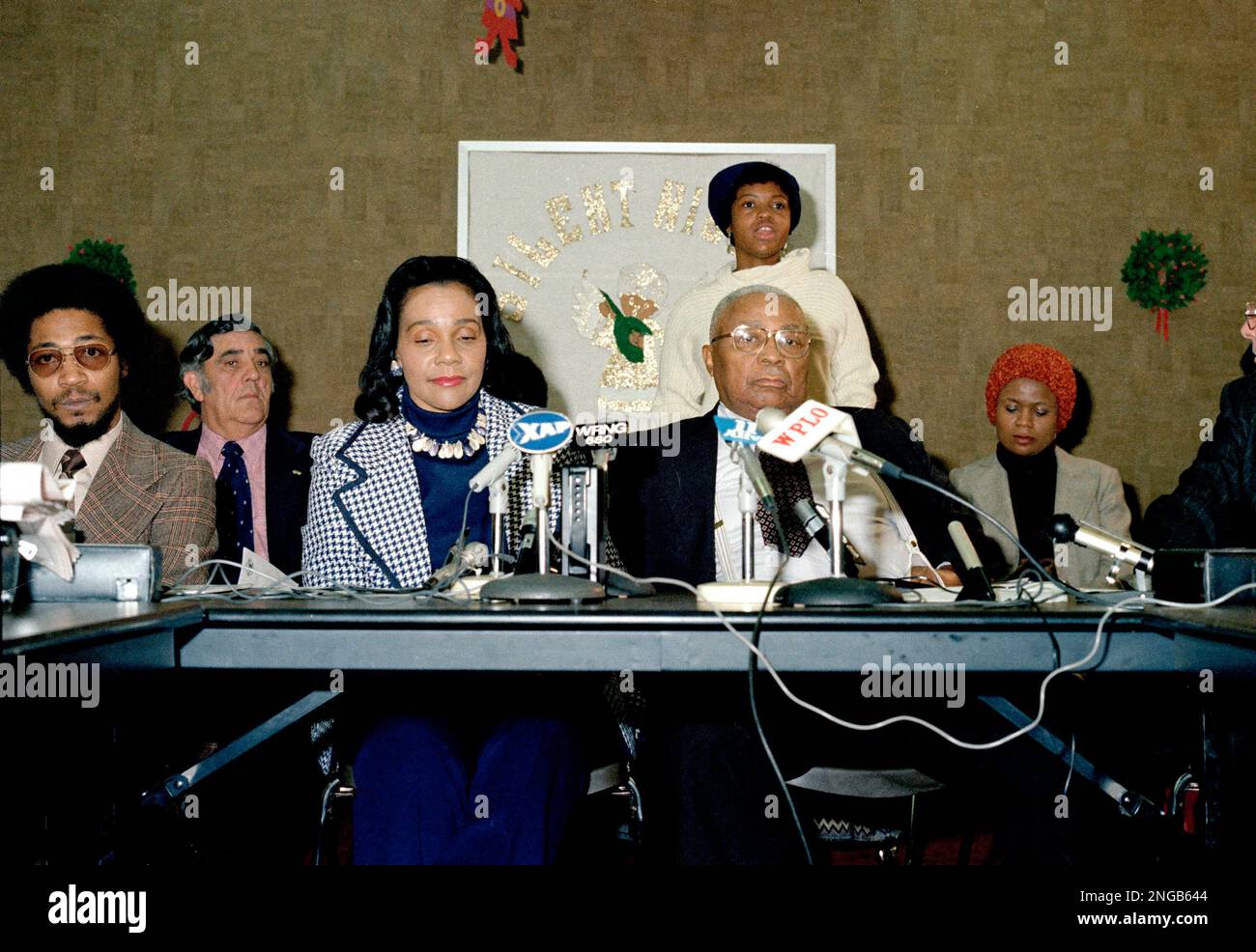 Coretta Scott King, wife of the late Martin Luther King Jr., and Martin ...