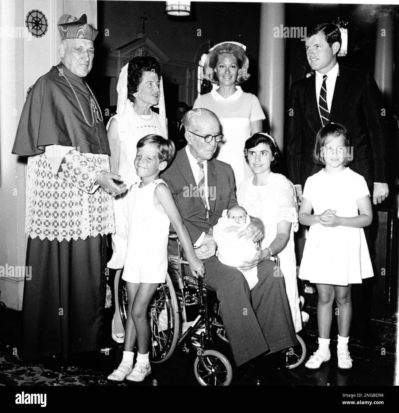 Members of the Kennedy family pose with Cardinal Richard J. Cushing of ...