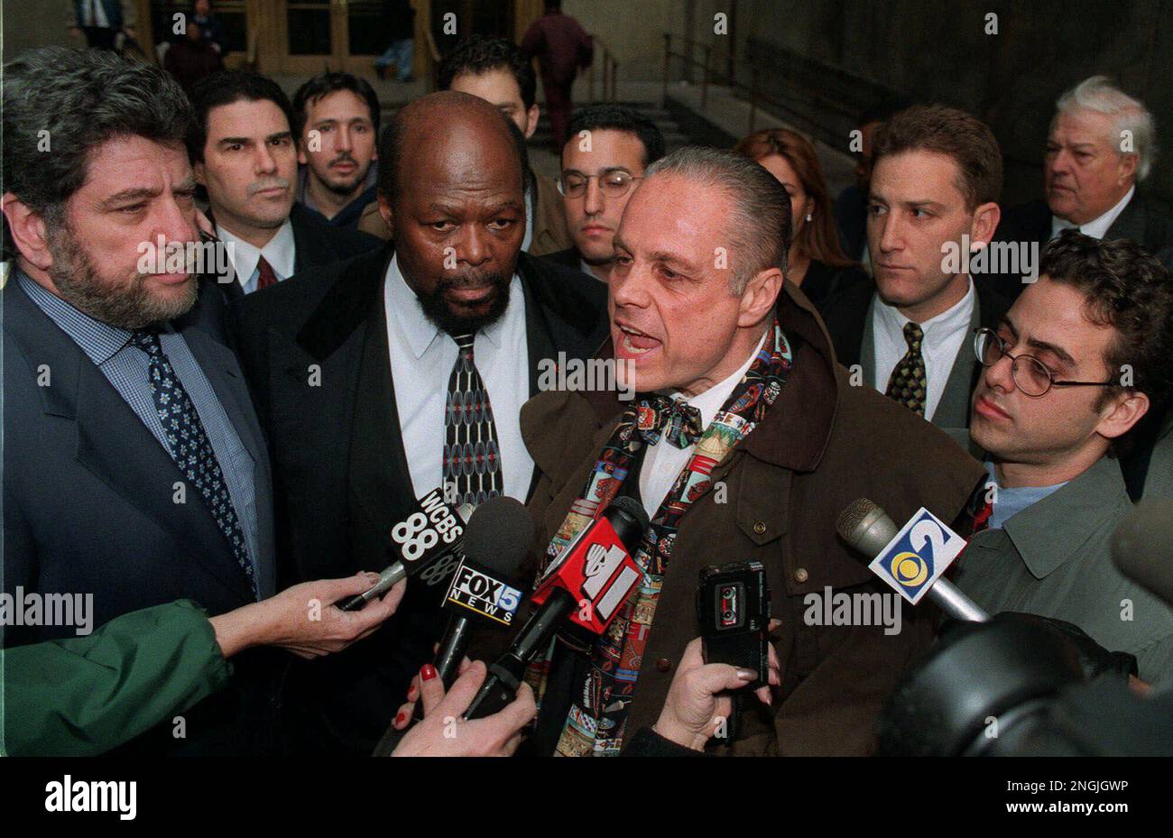 Mel Sachs, attorney for Kenneth Kimes Jr., speaks to the media in New ...