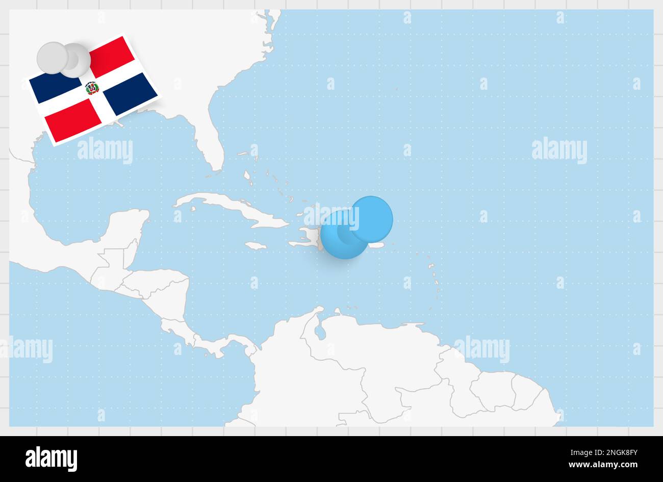 Mappa della bandiera della repubblica dominicana Immagini Vettoriali ...