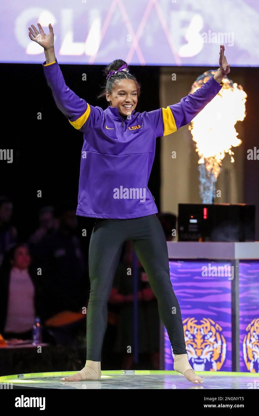 17 febbraio 2023: Haleigh Bryant della LSU viene presentato alla folla ...