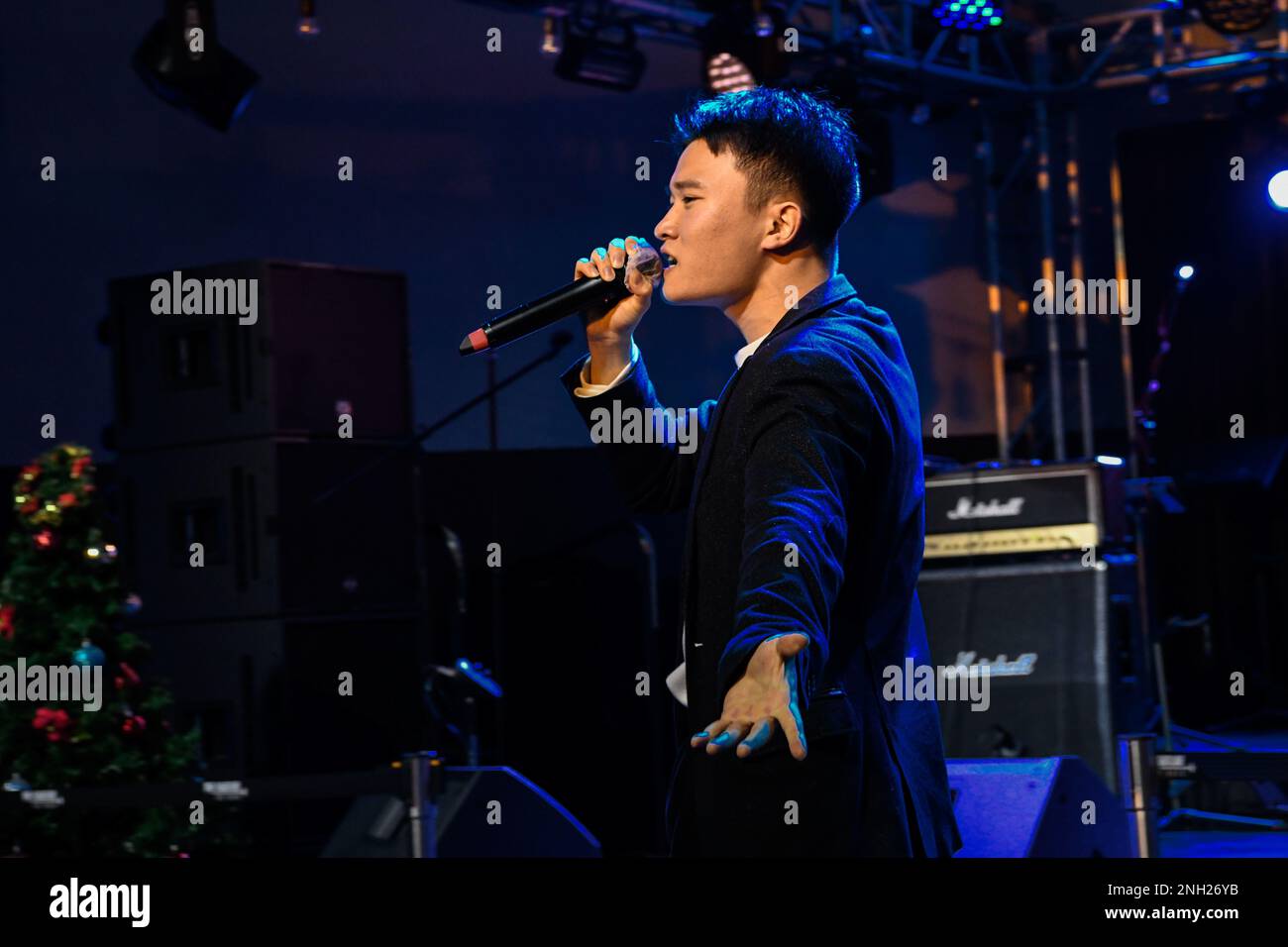 Hui do Kim canta una canzone durante il Got Talent Preliminary show di ...