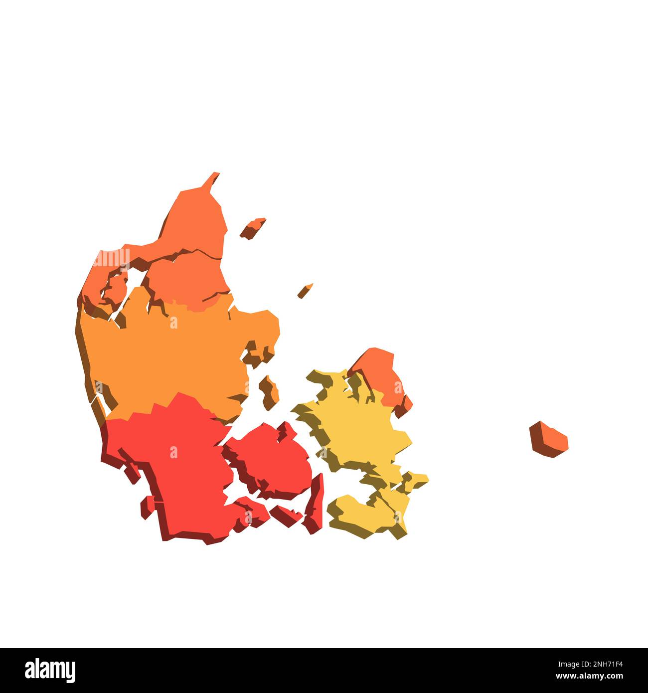 Danimarca carta politica delle divisioni amministrative - regioni ...