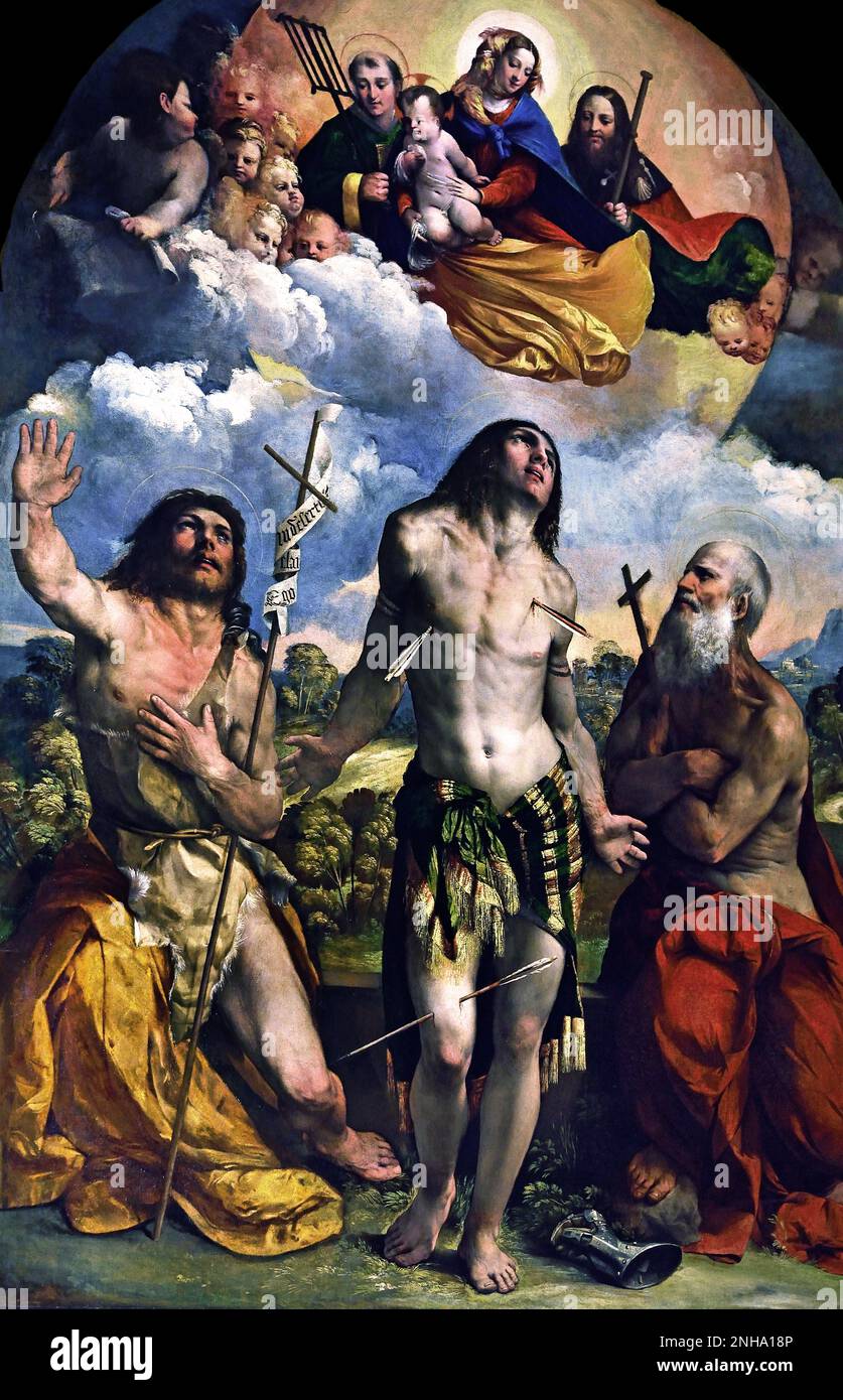 San Sebastian, Madonna col Bambino tra San Laurence e San Rocco in ...