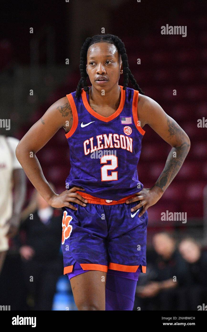 CHESTNUT HILL, MA - JANUARY 22: Clemson Tigers guard Daisha Bradford (2 ...