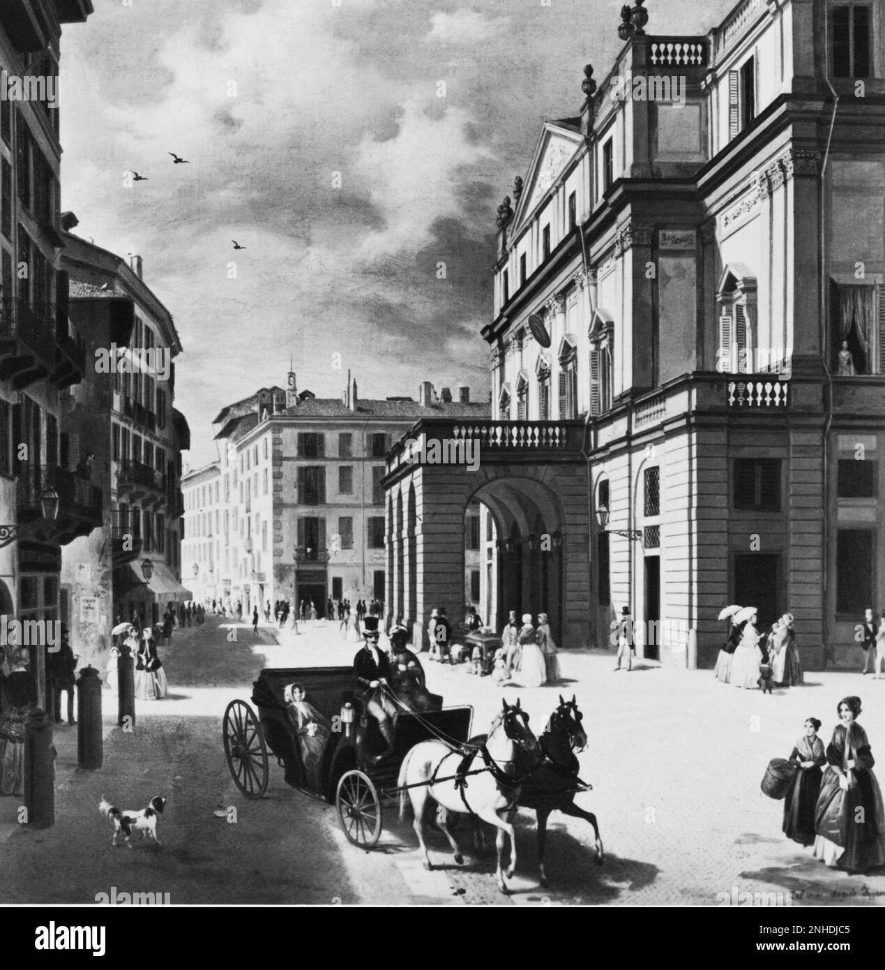 Il TEATRO ALLA SCALA di Milano in un dipinto di Angelo Inganni ( 1807 ...