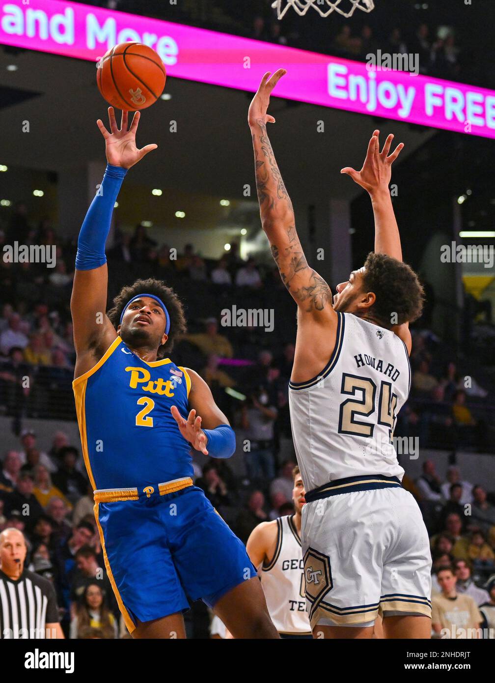ATLANTA, GA – JANUARY 14: Pittsburgh forward Blake Hinson (2) drives to ...