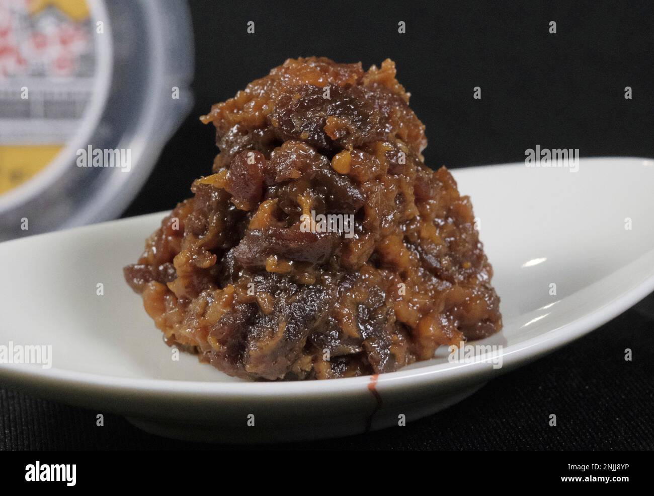 A picture shows Kinzanji-miso in Tokyo on August 12, 2022. Miso is a ...