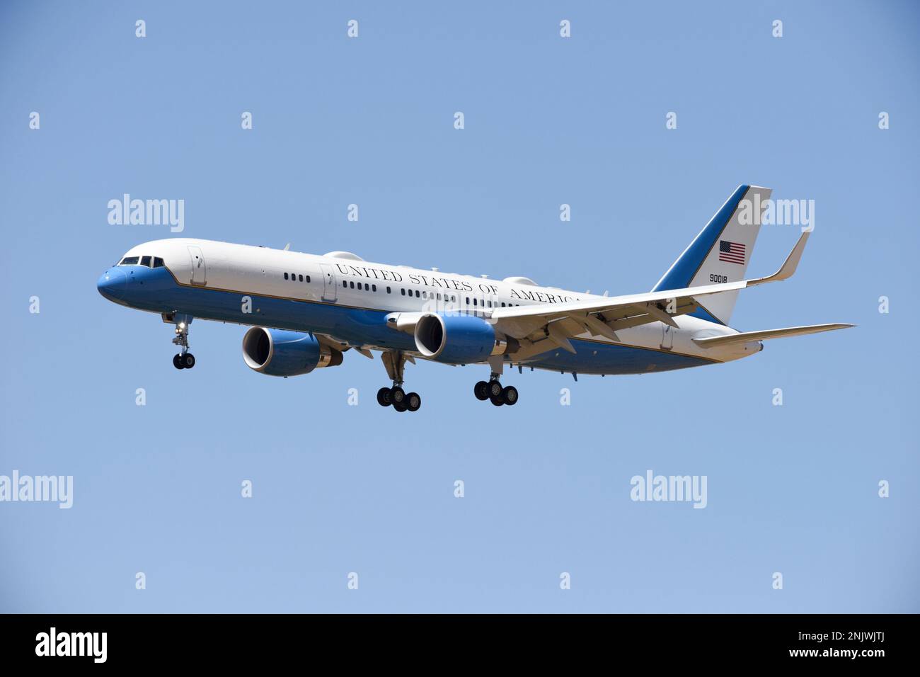 US President Joe Biden's Air Force One plane arriving at Torrejón de ...