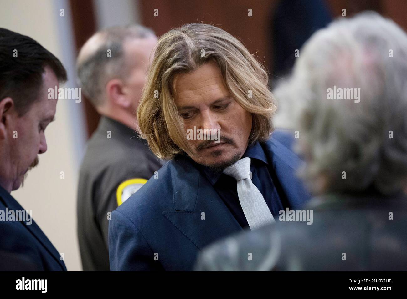 Actor Johnny Depp inside the courtroom at the Fairfax County Circuit ...