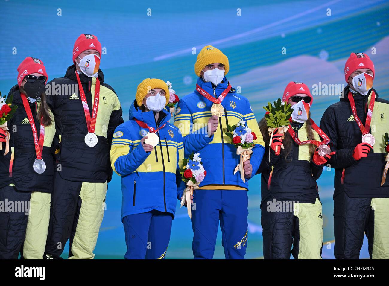 (L to R) Germany's Linn KAZMAIER and her guide BAUMANN Florian, silver ...