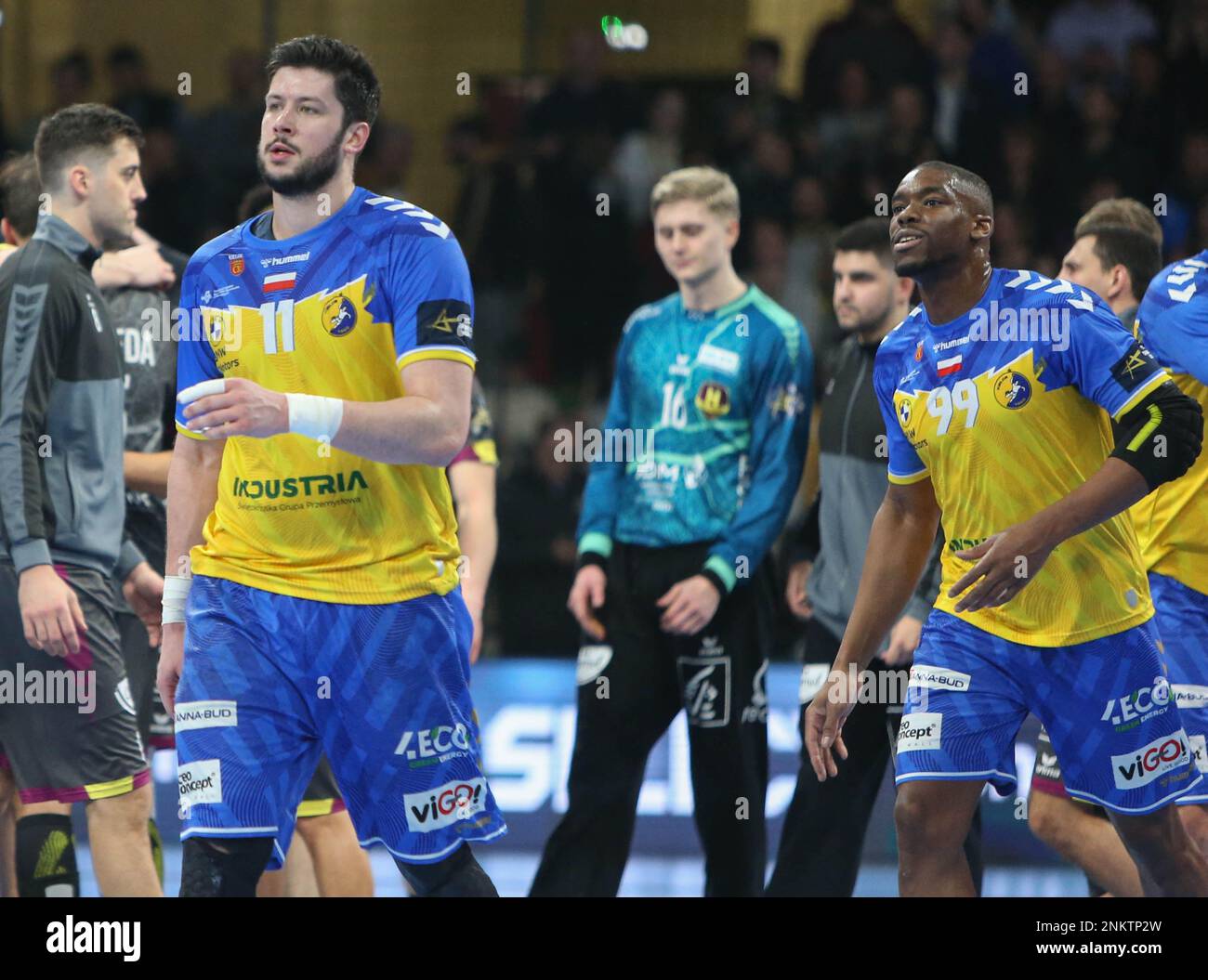 Nantes, Francia. 23/02/2023, Nicolas Tournat e Dylan Nahi di KS Kielce ...