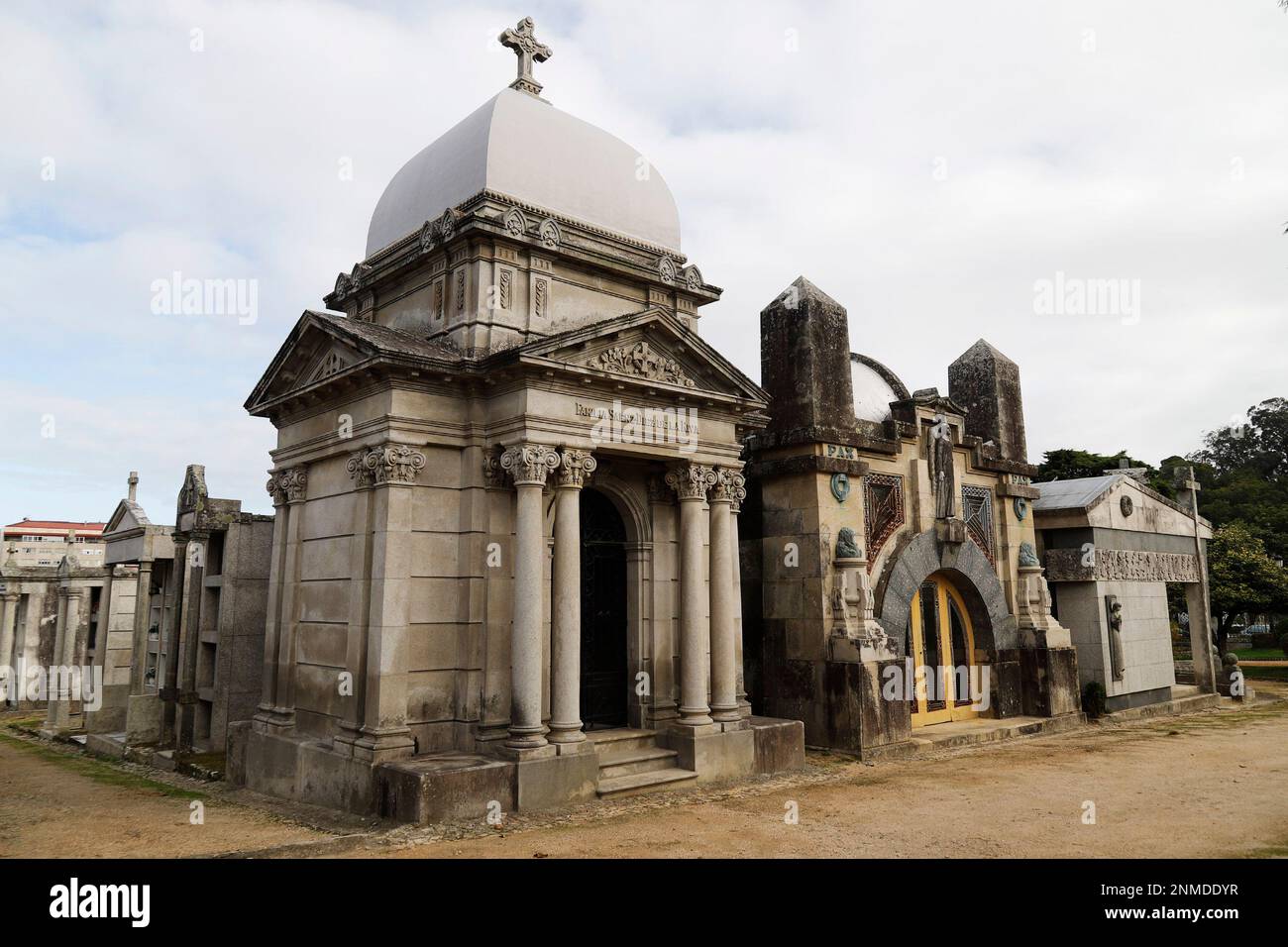 Pantheons in the cemetery of Pereiró, on 21 October 2021, in Vigo ...