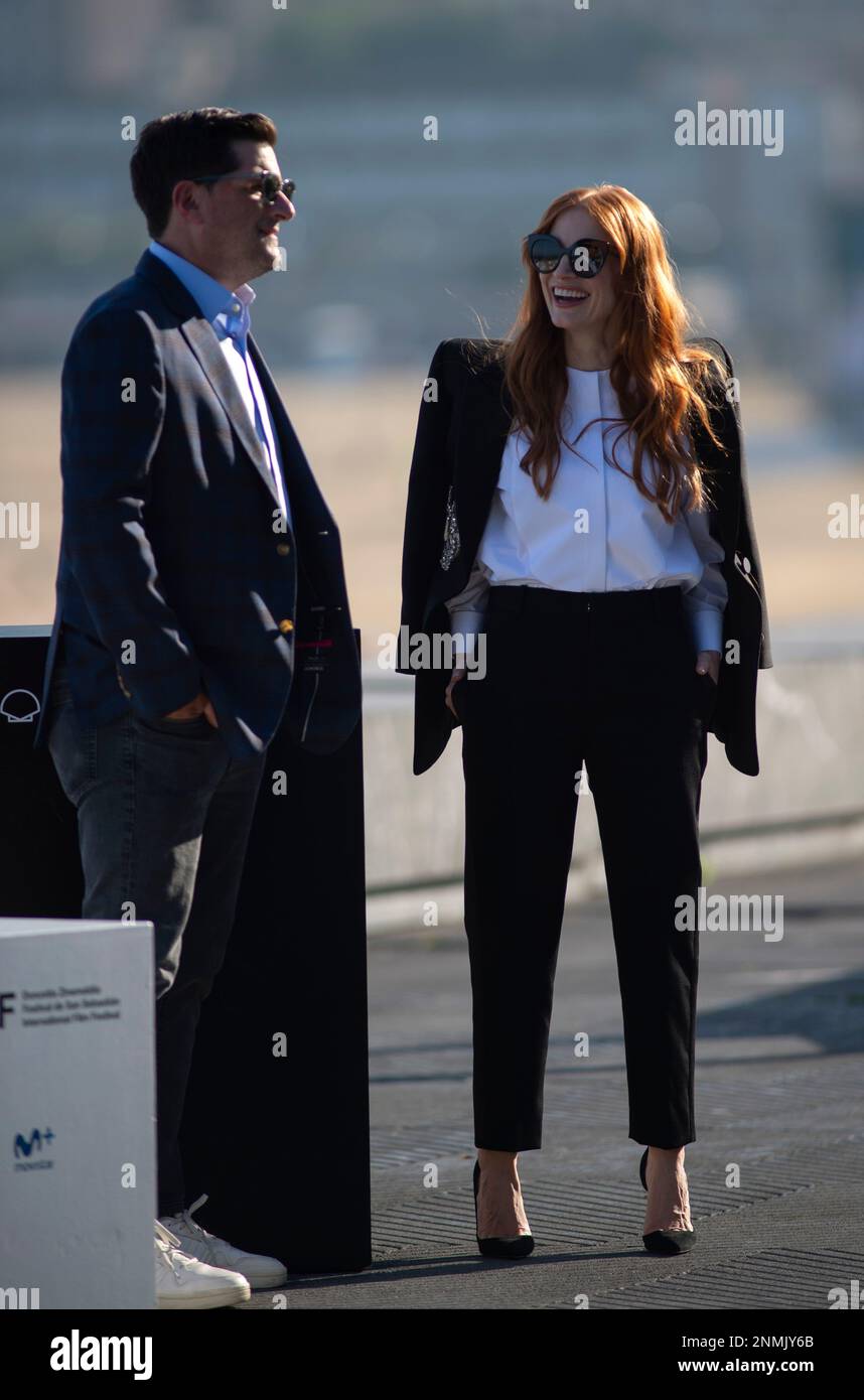 Actress Jessica Chastain (r) and film director Michael Showalter (l) at ...