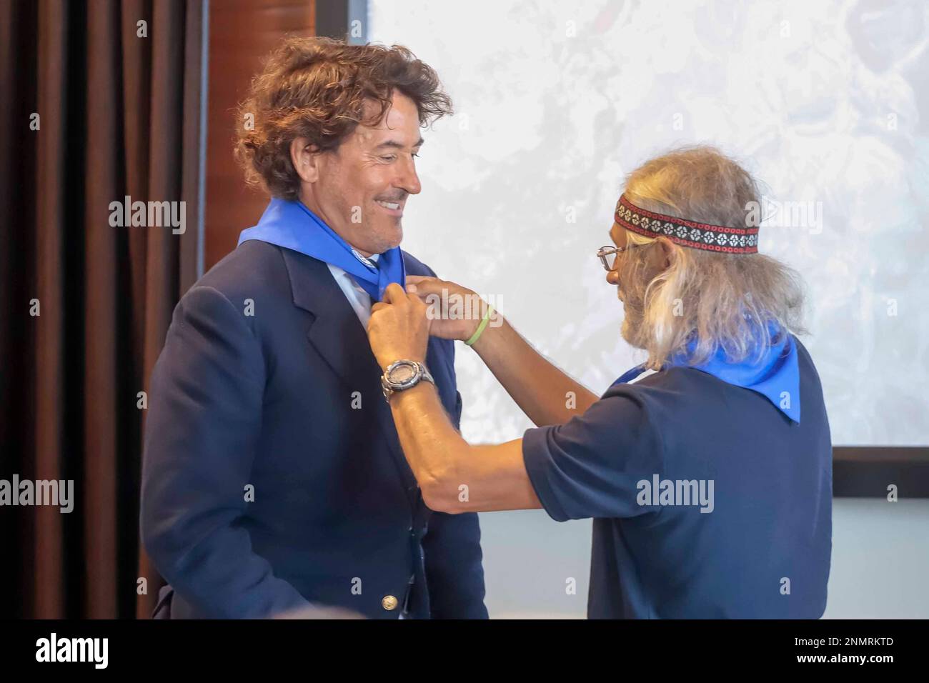 The sailor Álvaro de Marichalar (right) with the leader of the Russia ...