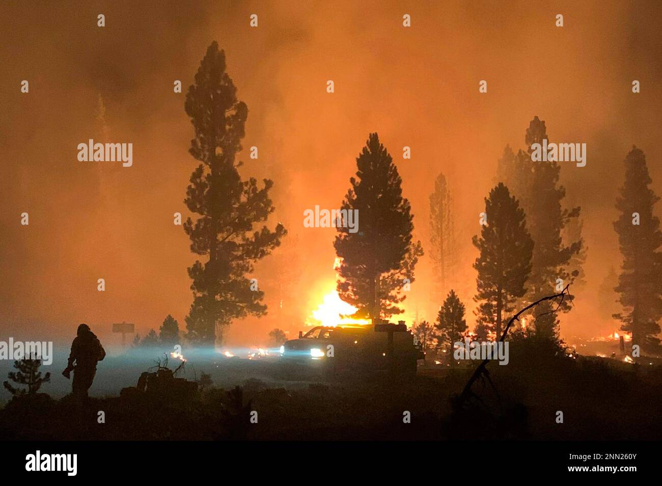 In this photo provided by the Bootleg Fire Incident Command, the ...