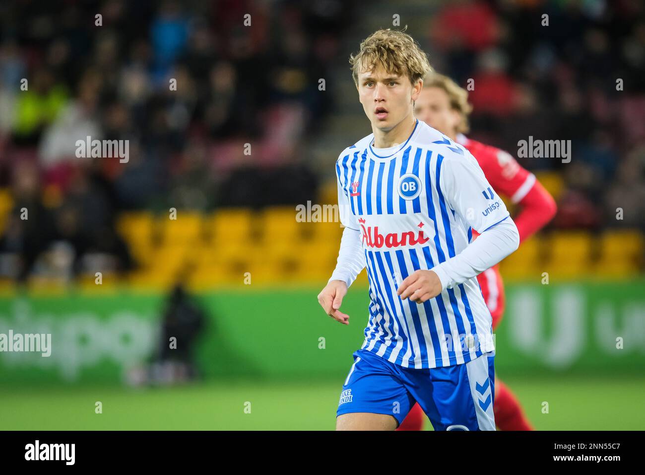Farum, Danimarca. 24th, febbraio 2023. Naatan Skytta (7) di Odense ...